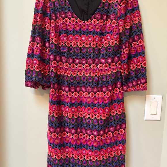 Trina Turk | Dresses | Trina Turk Pink And Purple Long Sleeve Dress ...